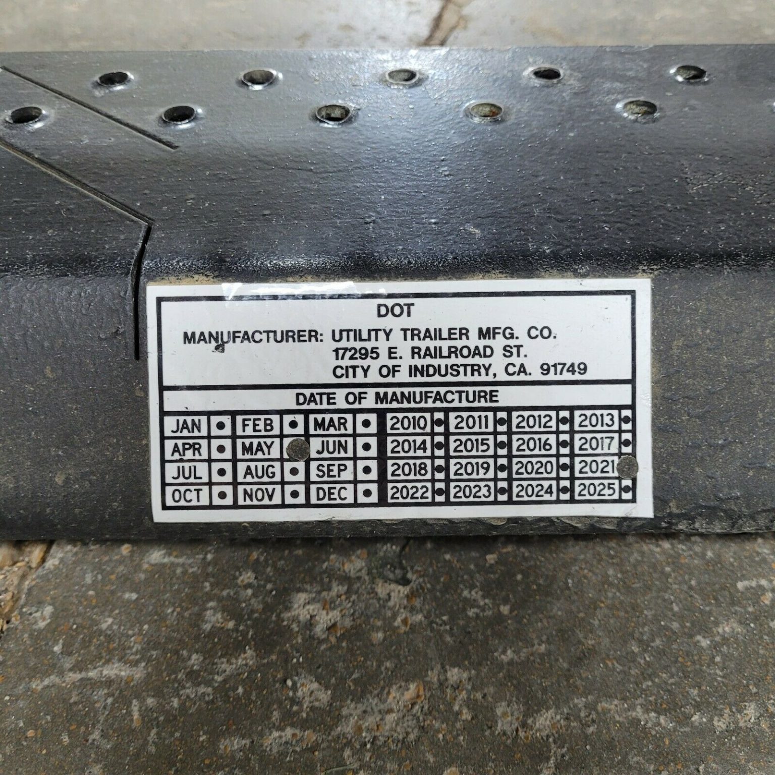 Utility Trailer Rear Impact Guard, Horizontal ICC Bumper, Standard ...